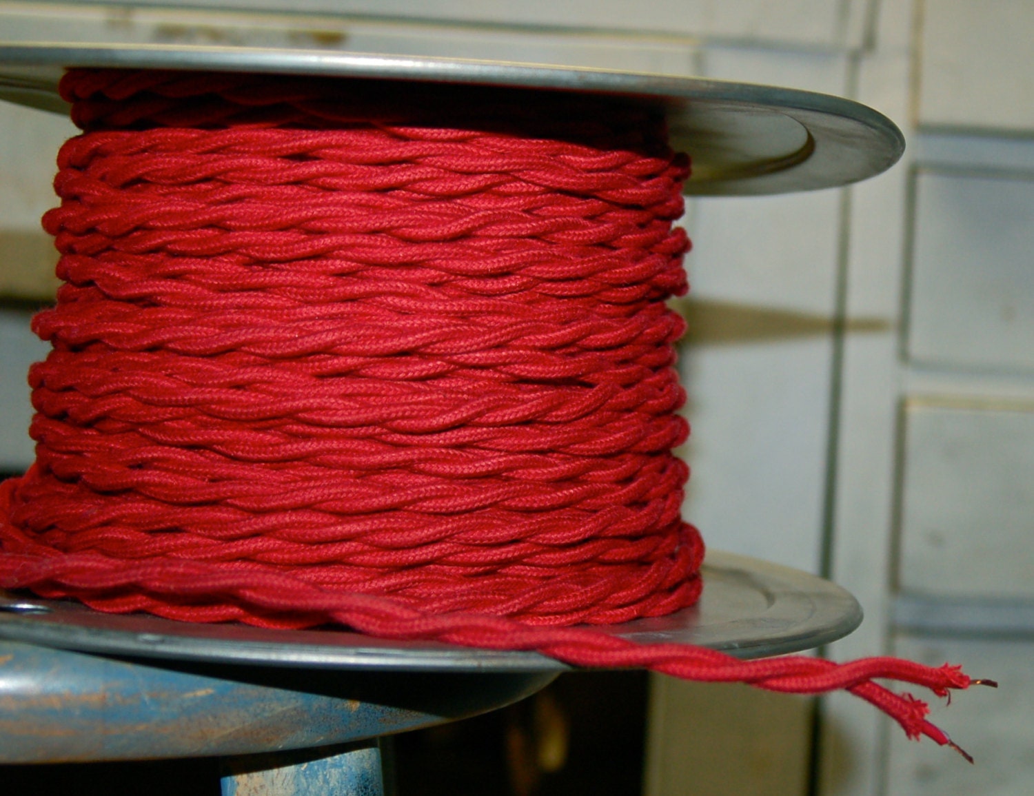 6 Feet: Red Cotton Twisted Cloth Covered Wire, Vintage Style Cloth Lamp ...