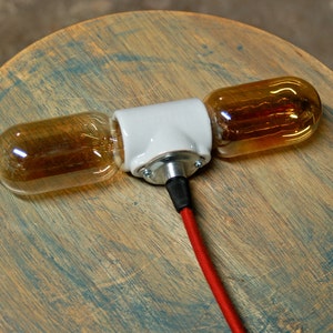 Two Sided Porcelain Light Socket - Twin Lamp Holder, Double Bulbs - Top ...