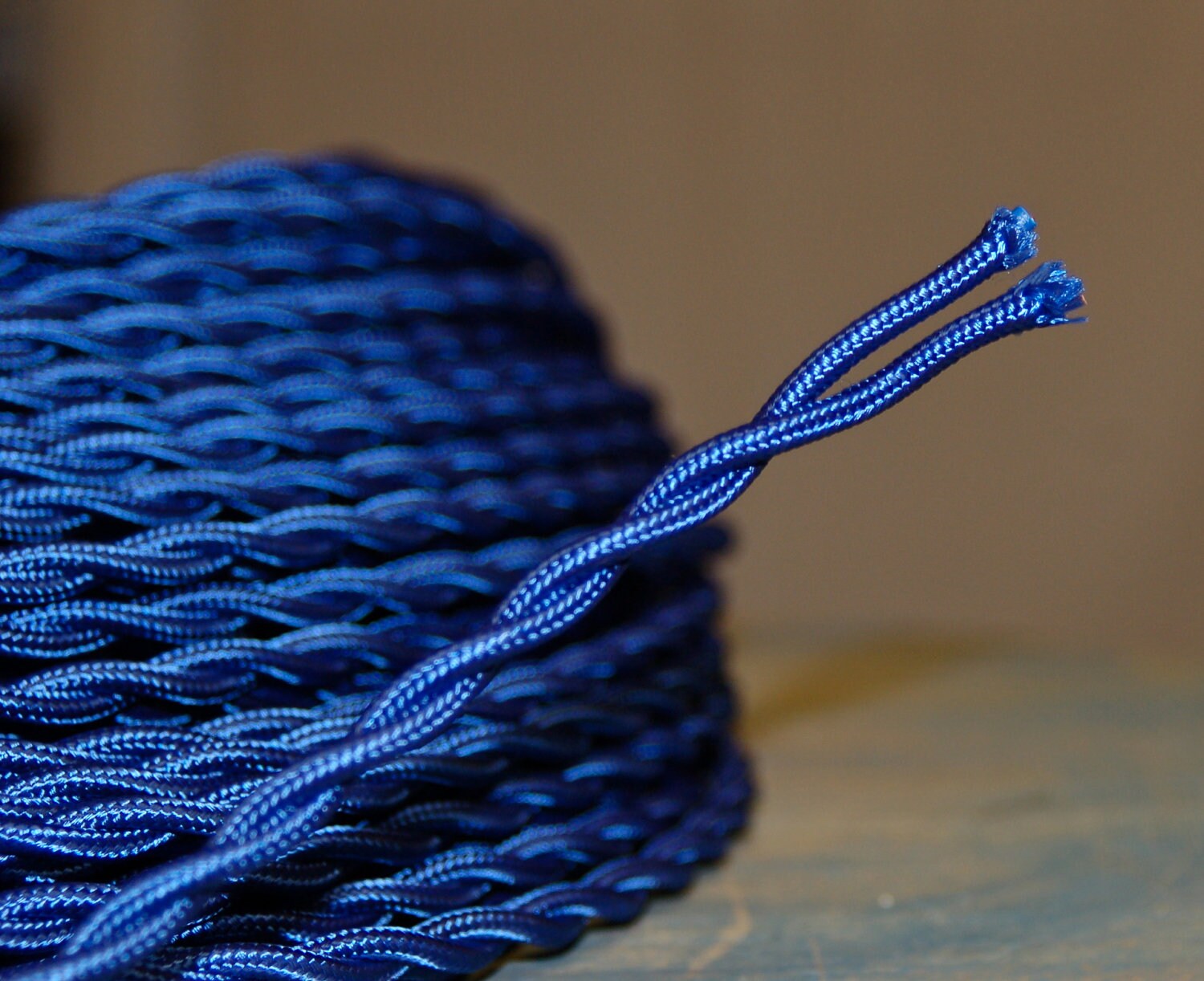 6 Feet: Royal Blue Twisted Cloth Covered Wire, Vintage Style Cloth Lamp ...