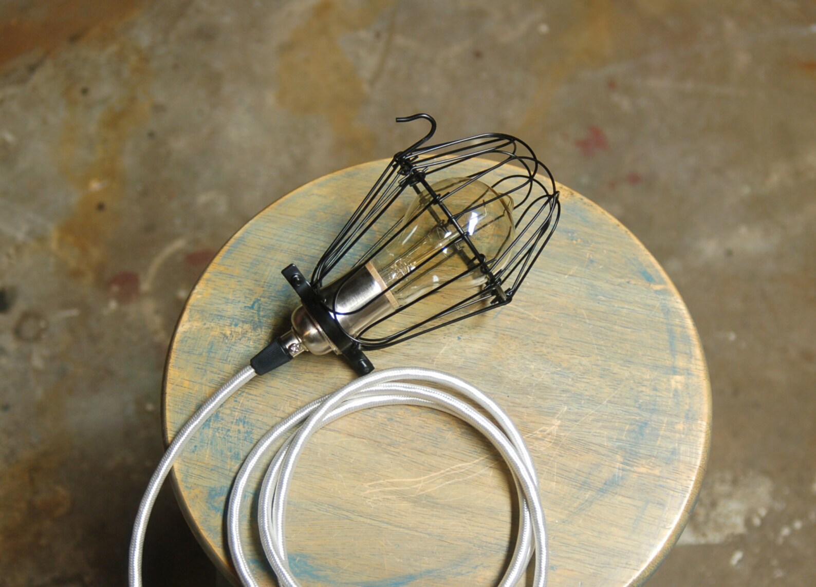 Black Wire Bulb Cage, Clamp on Lamp Guard, for Vintage Trouble Lights ...