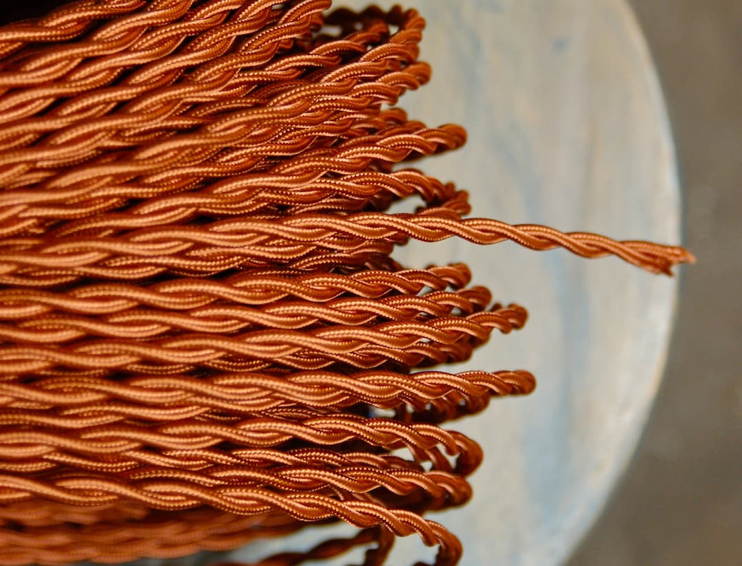 6 Feet: Copper Color Twisted Cloth Covered Wire, Vintage Style Cloth ...