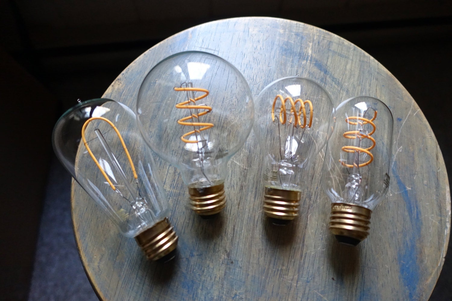 4 Pack: LED Edison Bulb - G25, Curved Vintage Style Spiral Filament, 4w ...