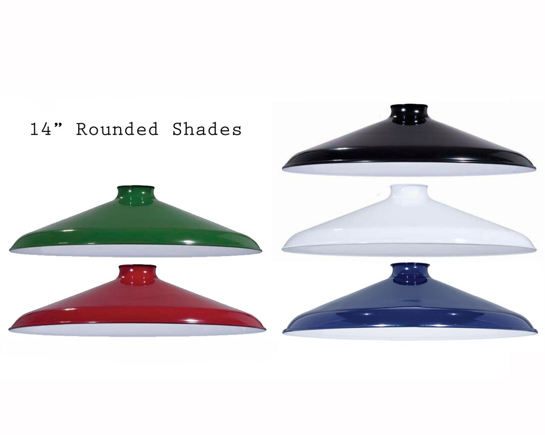 Porcelain Enamel Shade: 14" Rounded Metal Design, Choose Color - Top ...