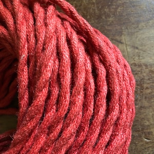 6 Feet: Red Jute Covered (rope Style) Twisted Wire, Vintage Hemp Style ...