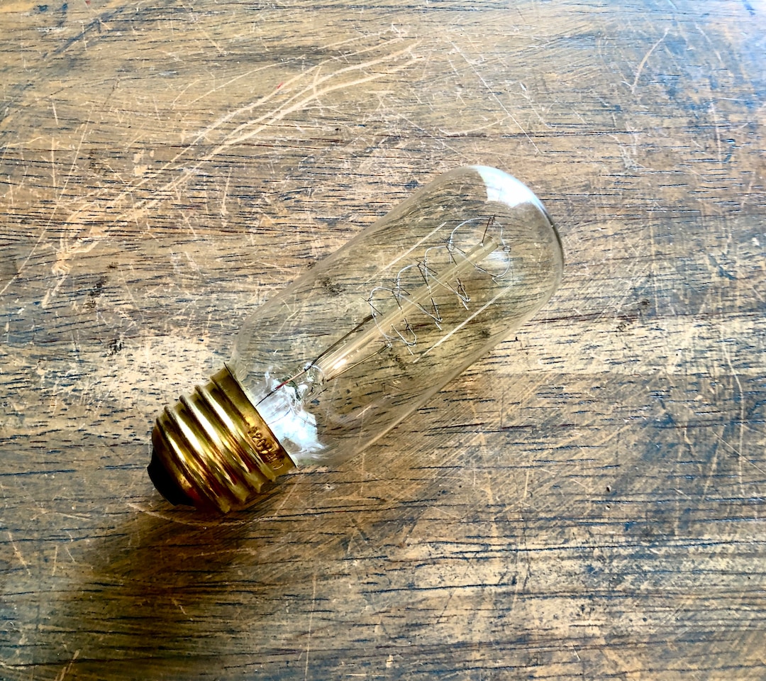 T14 "radio Tube" Style Light Bulb, Clear Glass Spiral Filament Vintage ...