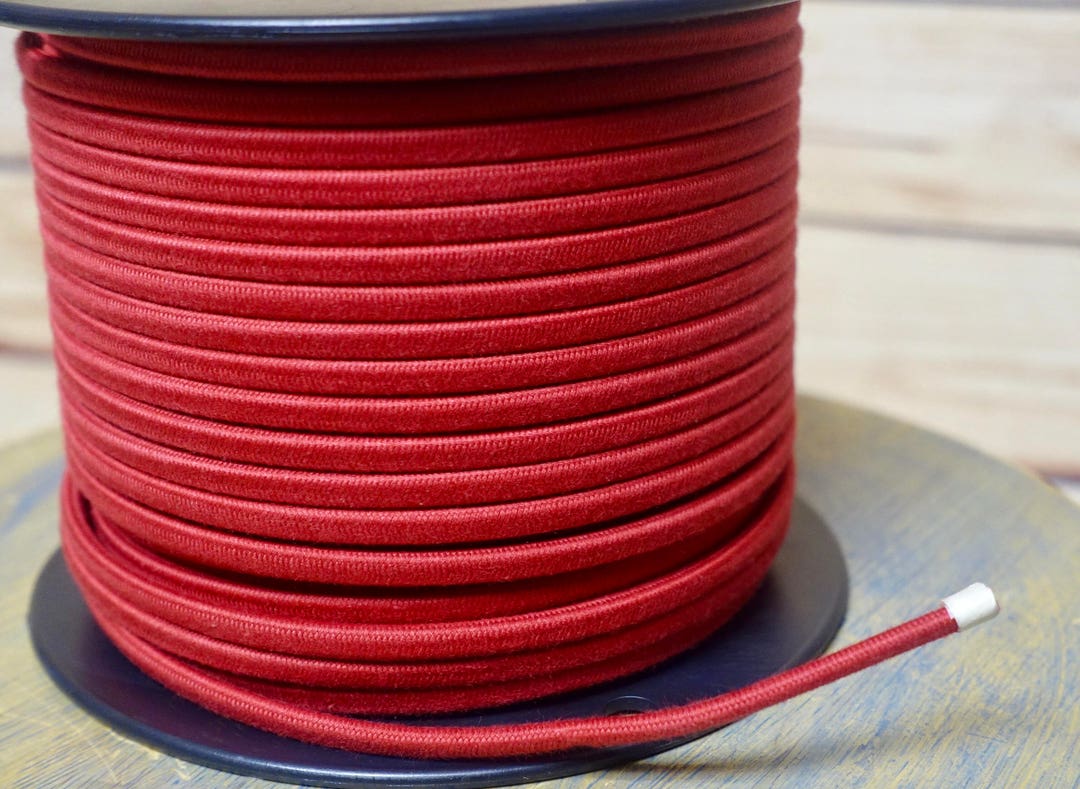 6 Feet: Red 2-wire Cloth Covered Cord, Vintage Style Cloth Electrical ...