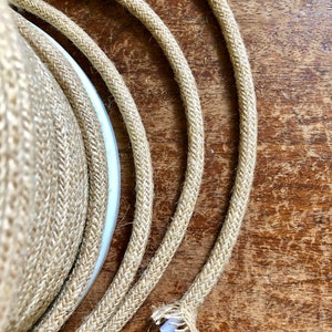6 Feet: Jute Covered 2-wire Round Cord, Rope Look, Vintage Hemp Style ...