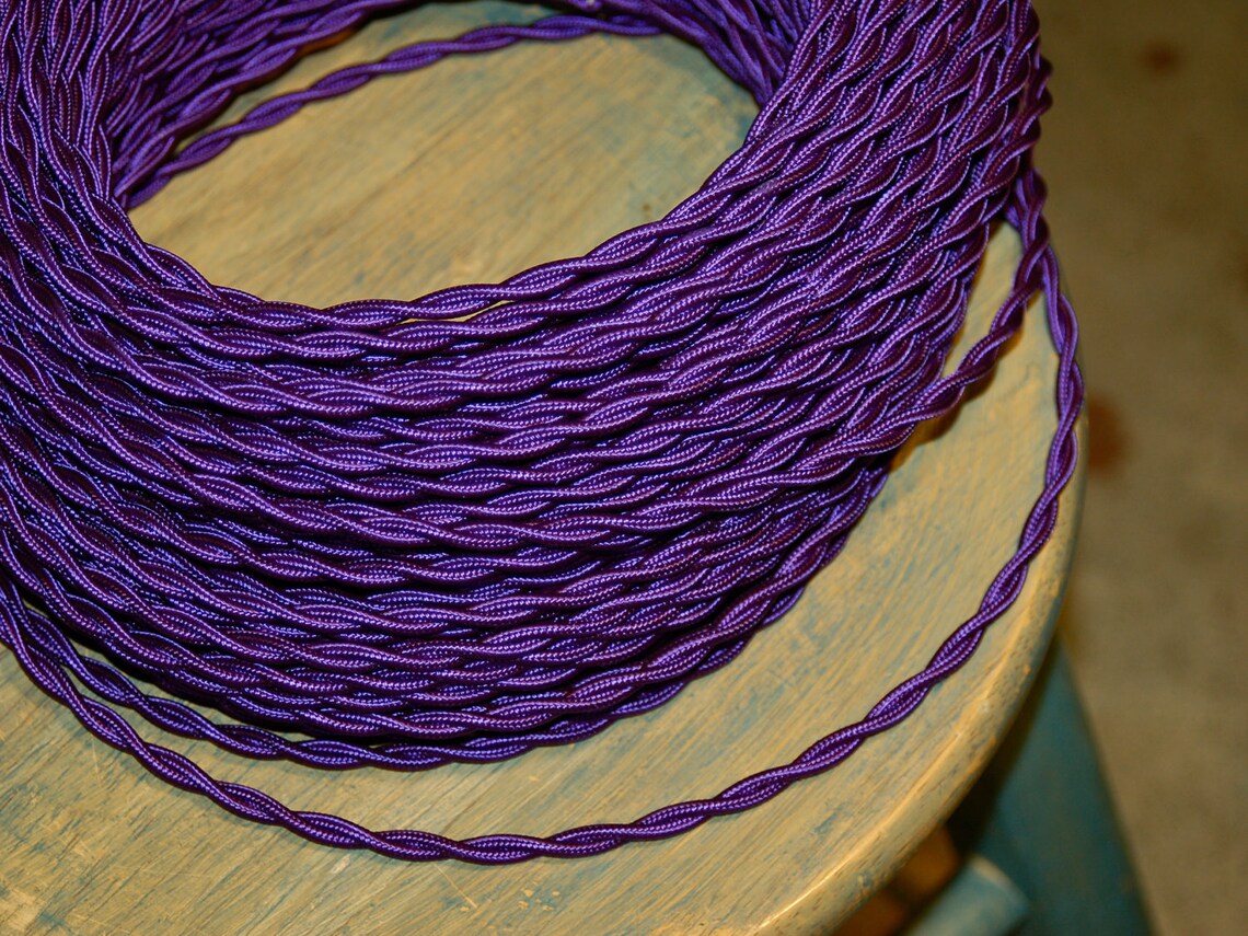 6 Feet: Purple Twisted Cloth Covered Wire Vintage Style - Etsy