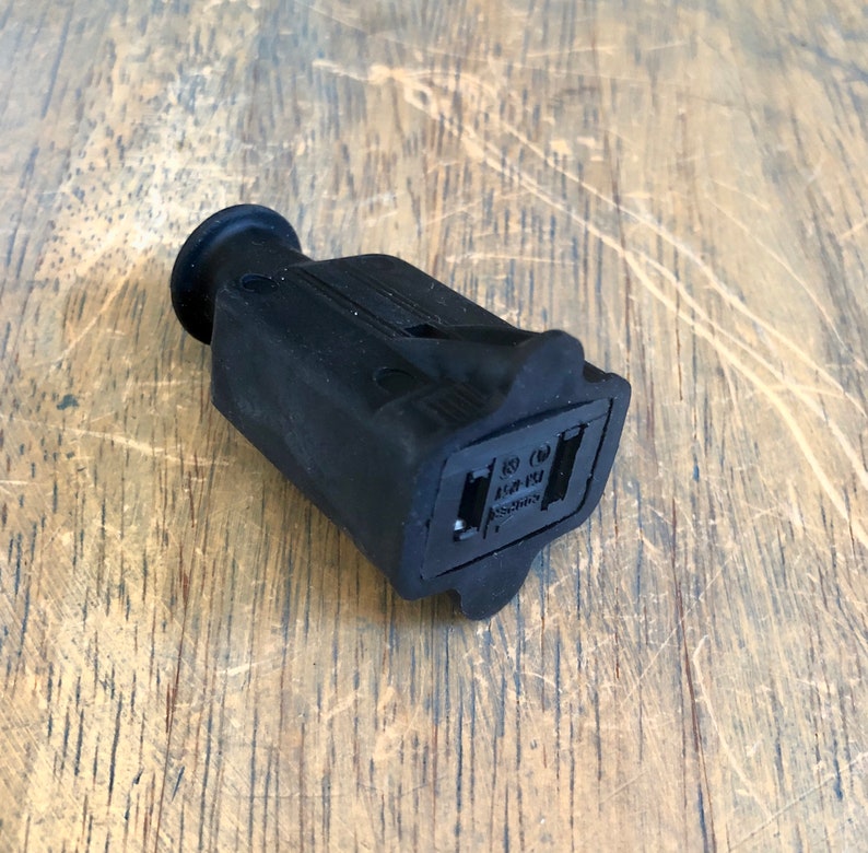 2 Prong Female Electrical Outlet - Black Cord Receptacle Connector ...