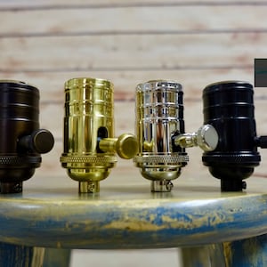 Solid Brass Dimmable Light Socket, Full Range Turn Knob Dimmer - Top ...