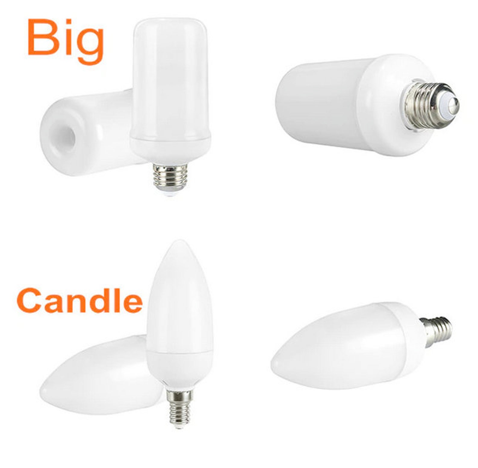 LED Flame Effect Light Bulb Simulated Fire Flicker Lamp, E26 USA Base ...
