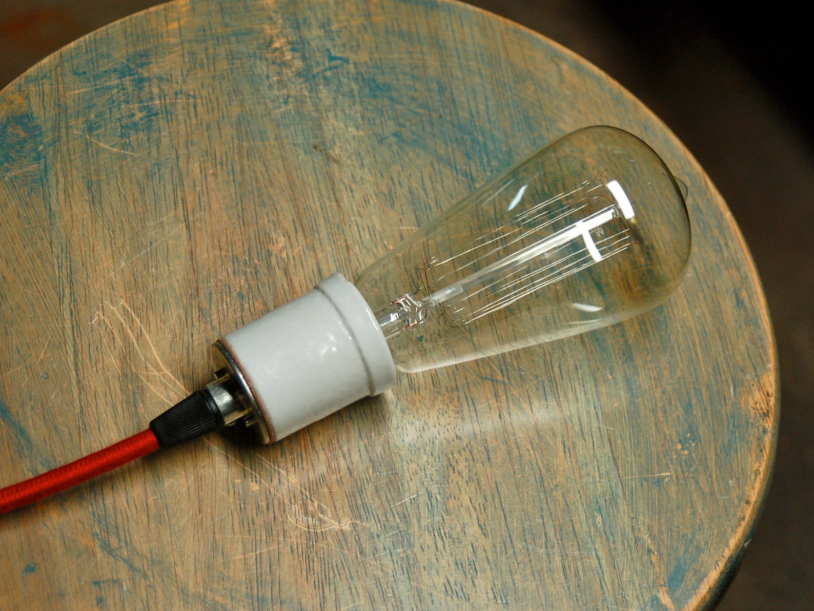 Large Lipped Porcelain Light Socket - Vintage Lamp Holder W Shoulder ...