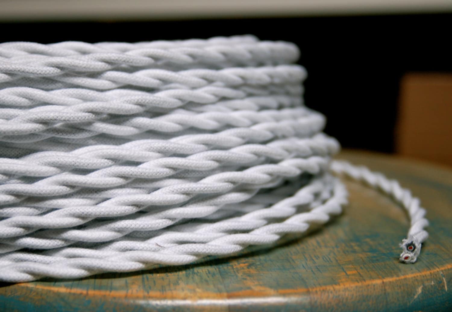 6 Feet: White Cotton Twisted Cloth Covered Wire, Vintage Style Cloth ...
