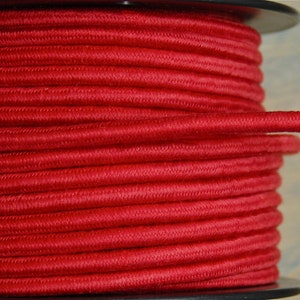 6 Feet: Red Cloth Covered 3-wire Round Cord, Vintage Style Fabric Lamp ...