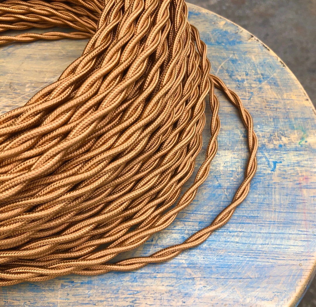 6 Feet: Bronze Twisted Cloth Covered Wire, Vintage Style Cloth Lamp ...
