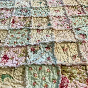 Baby Girl, Pink Rose, Rag Quilt - Etsy