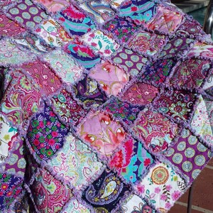 Bright, Old World Looking, Purple Rag Quilt - Etsy