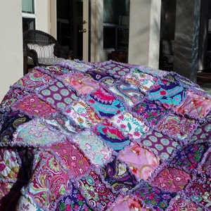 Bright, Old World Looking, Purple Rag Quilt - Etsy