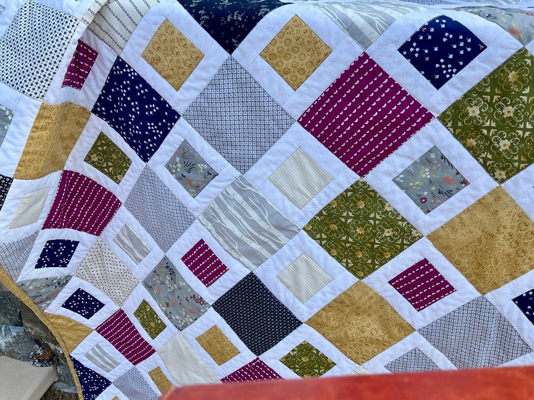 Beautiful Block Patchwork Lap Quilt - Etsy