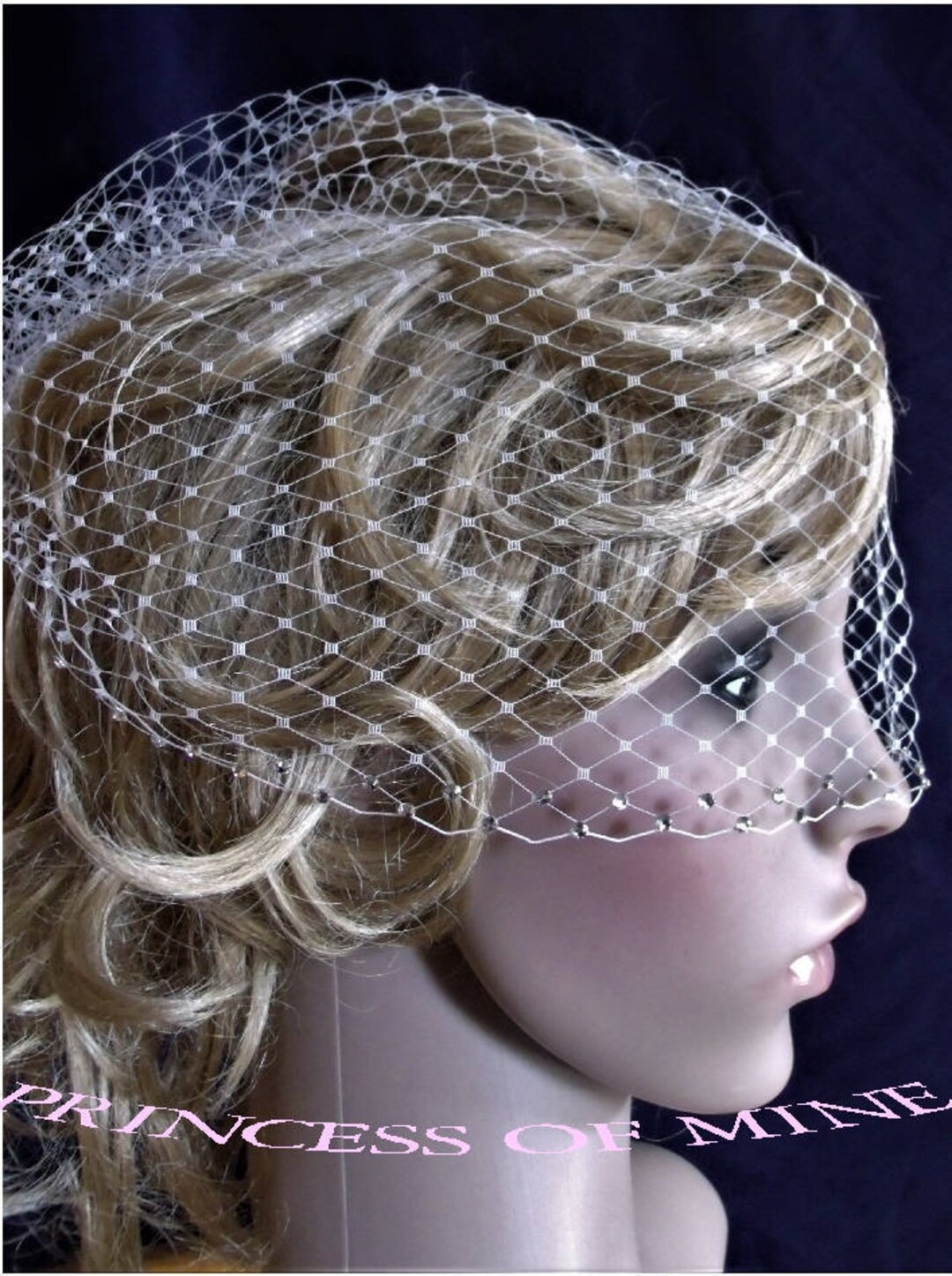 Short Face Veil. Net Veil. Russian Veil. Birdcage Veil With Crystal ...