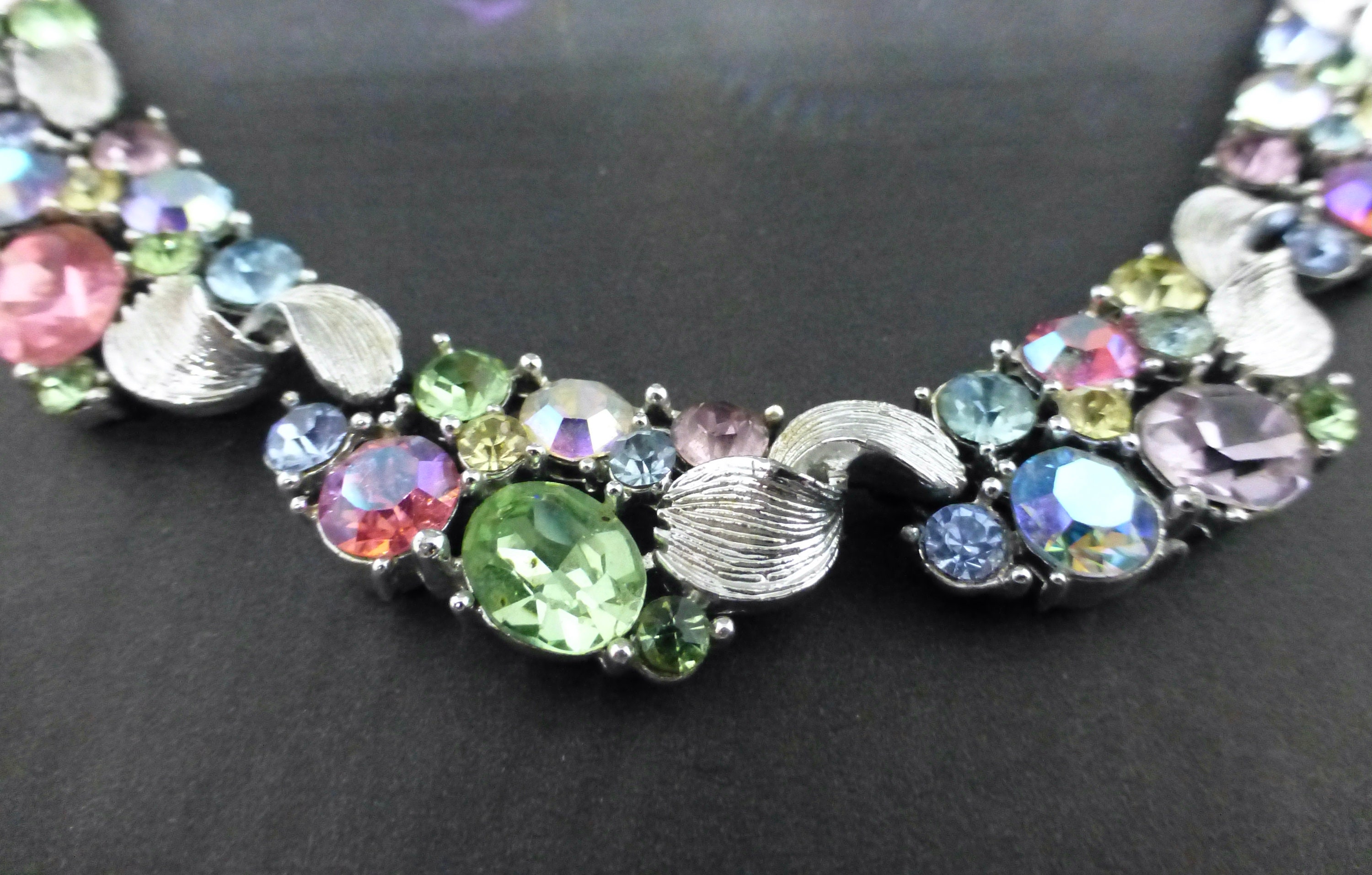 Lisner Pastel Crystal Necklace and Earrings - Etsy