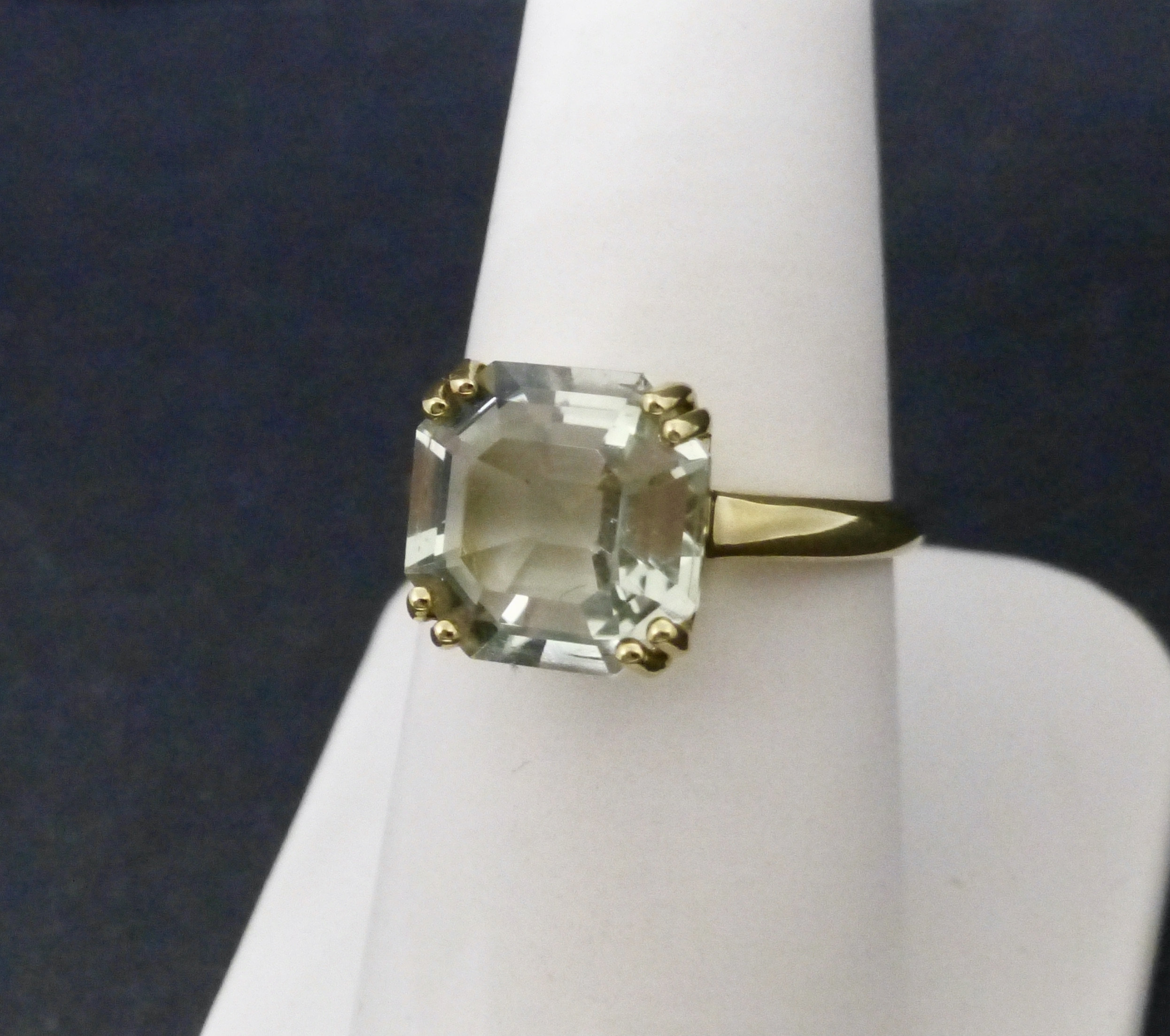 9K Gold and Pale Green Quartz Ring - Etsy