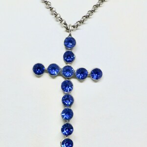 Large Blue Crystal Cross - Etsy