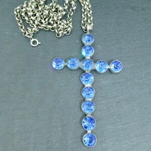 Large Blue Crystal Cross - Etsy