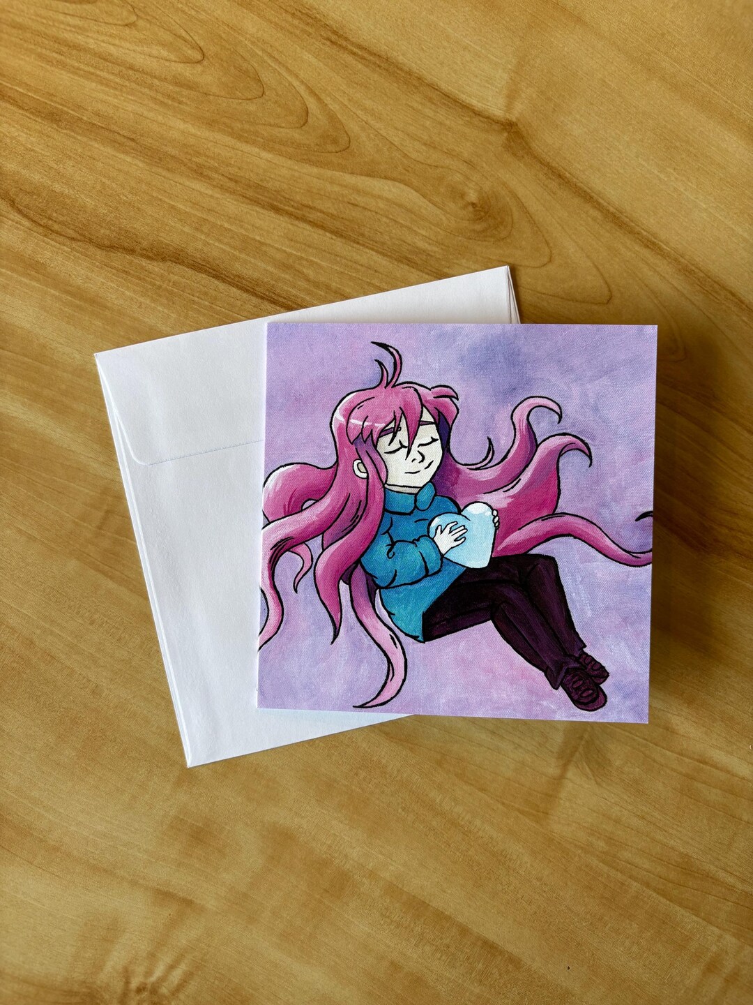 Cartoon Girl Greeting Card: Madeline From Celeste (5x5 Inch Glossy ...