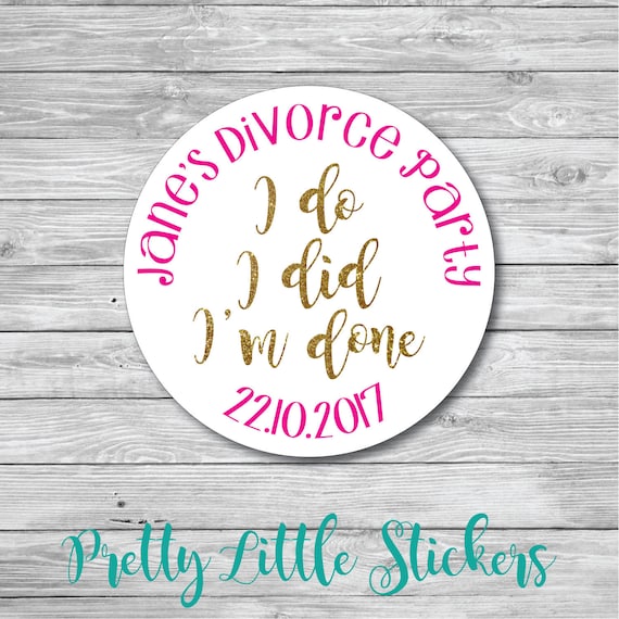 50 x Personalised Divorce Party Stickers // Labels Novelty Fun | Etsy
