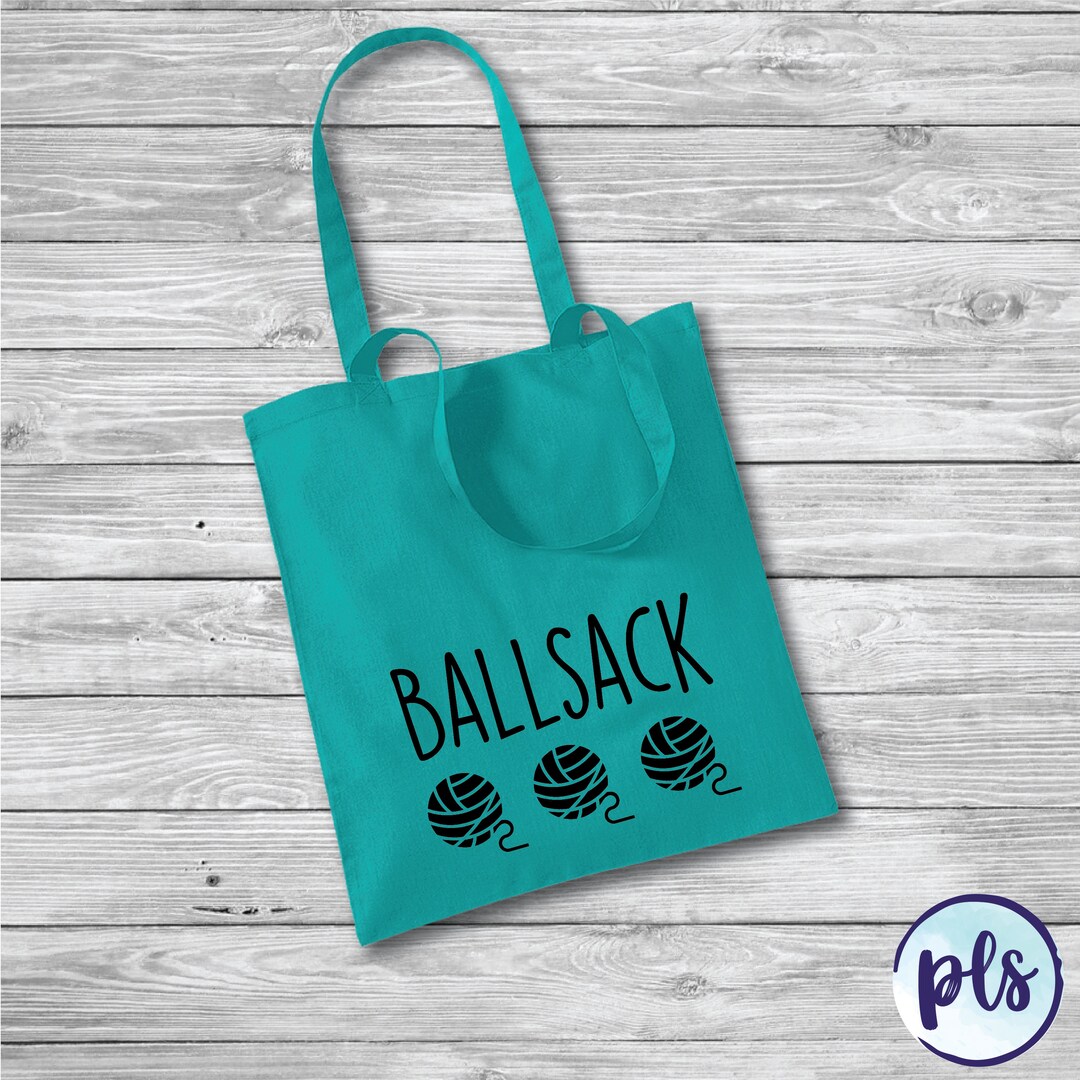 Ballsack 100% Cotton Tote Bag // Knitting Crochet Craft Yarn Project ...