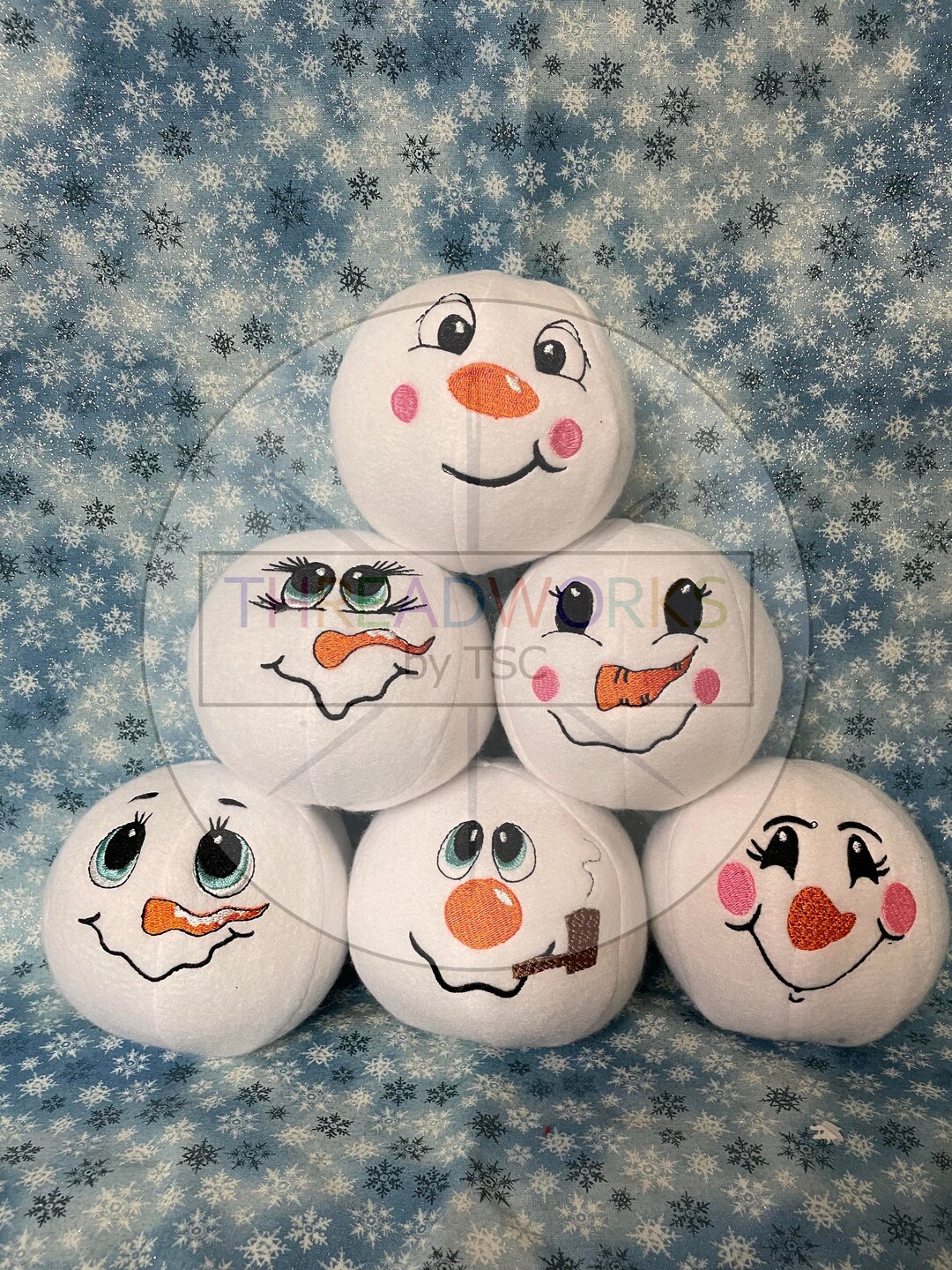 Snowman Faces Series 6 With Patterns - Etsy