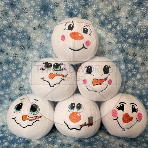 Snowman Faces Series 3 With Patterns - Etsy