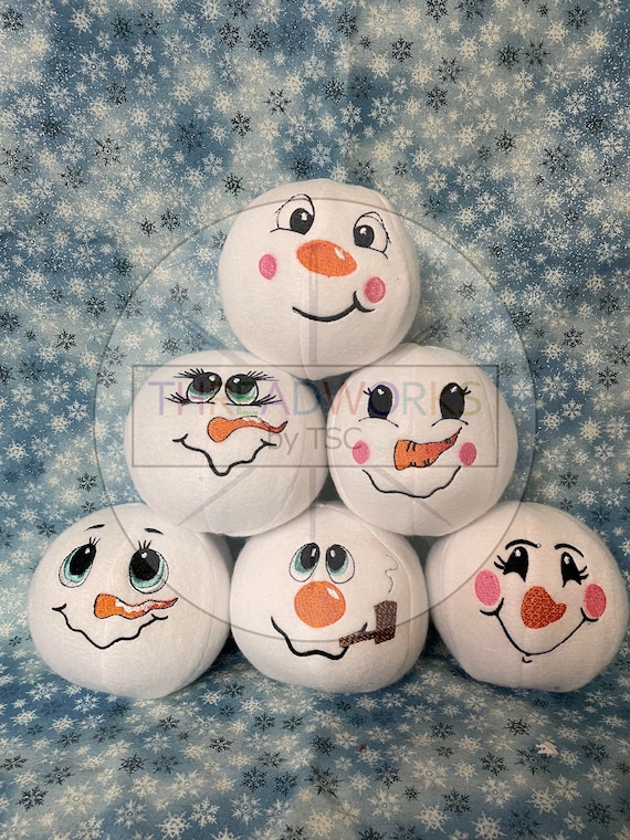 Snowman Faces Series 6 With Patterns | Etsy