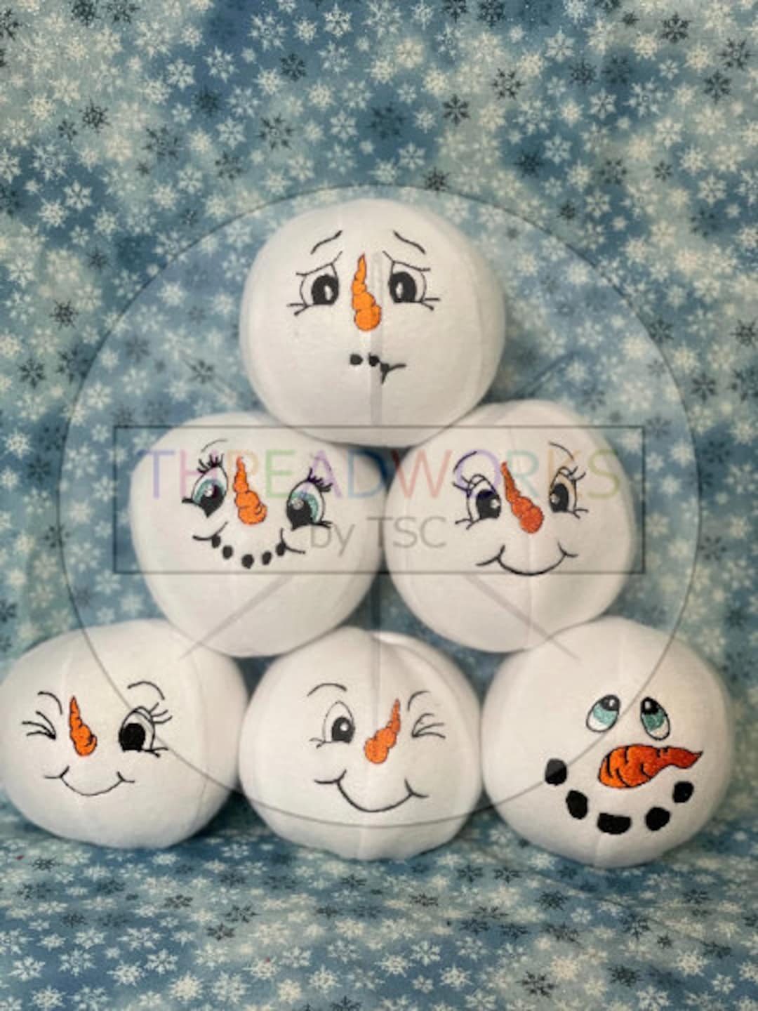 Snowman Faces Series 1-5 With Patterns. 30 Faces - Etsy