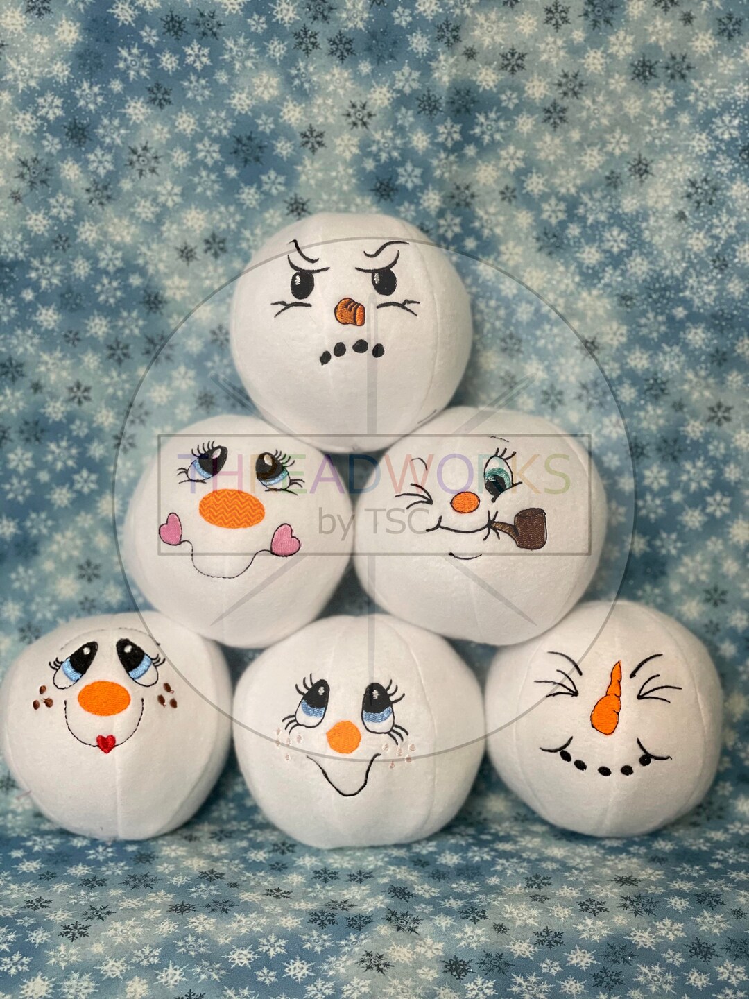 Snowman Faces Series 2 With Patterns - Etsy