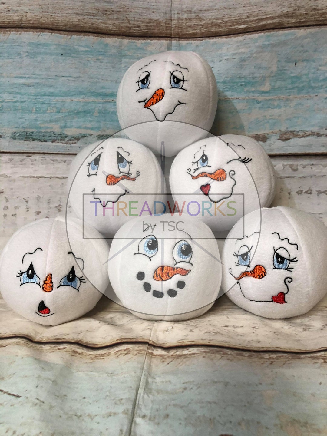 Snowman Faces Series 3 With Patterns - Etsy