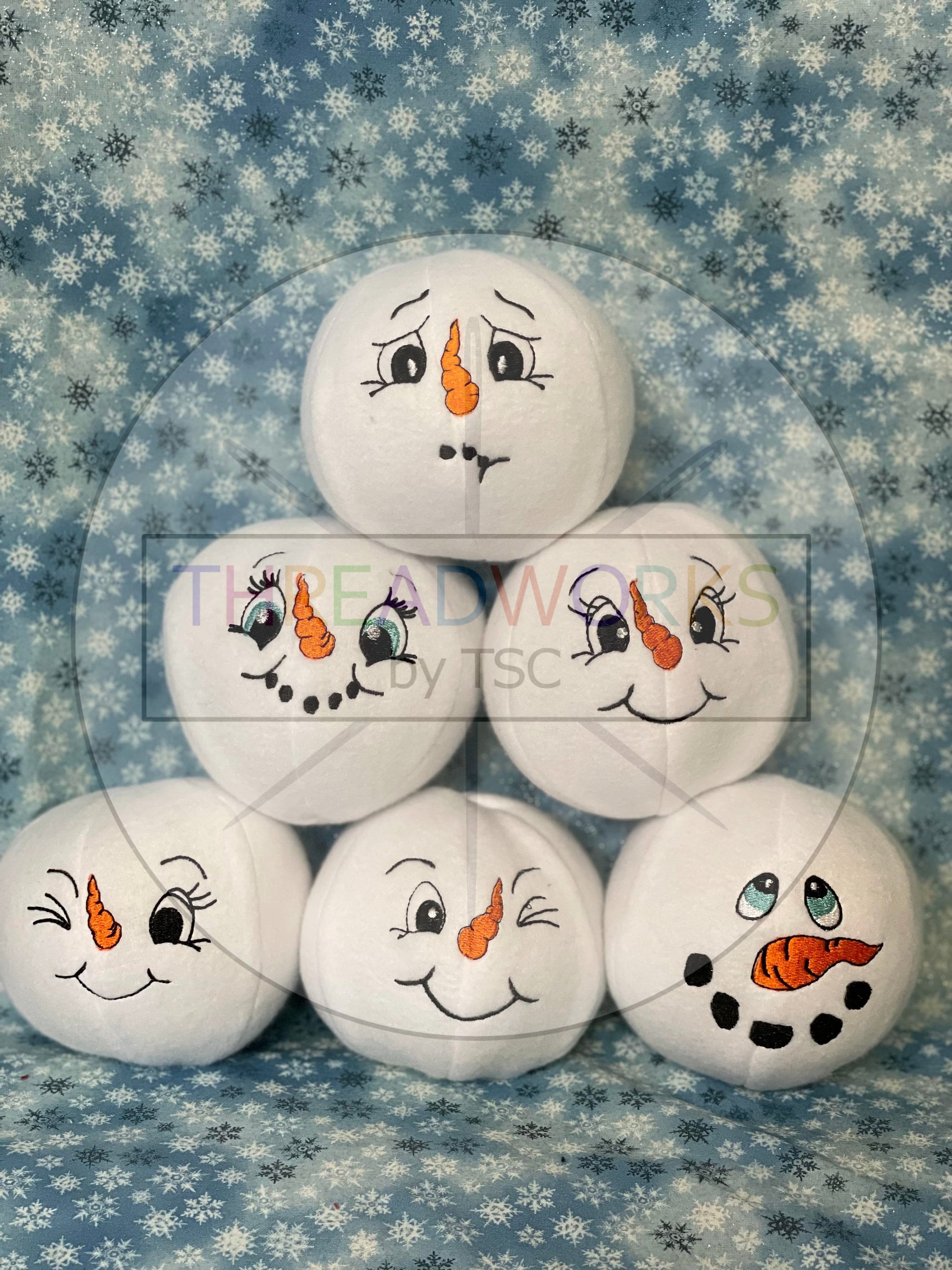 Snowman Faces Series 1 With Patterns - Etsy