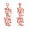 NEW Pink Guitar Earring, Electric Guitar Earring, Seed Bead Earring ...