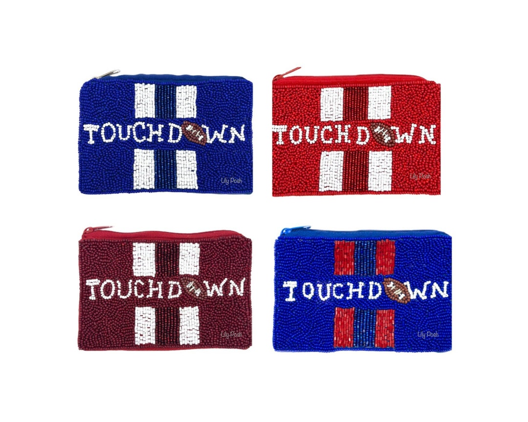 Game Day Beaded Coin Pouch, College Football Seed Bead Coin Purse, LSU ...