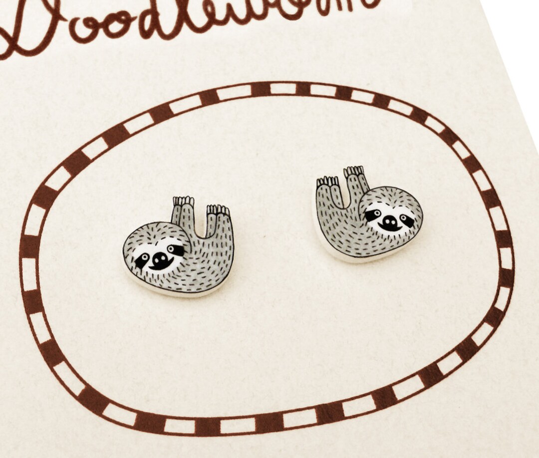 Sloth Earrings small Sloth Jewelry Sloth Jewellery Sloth - Etsy