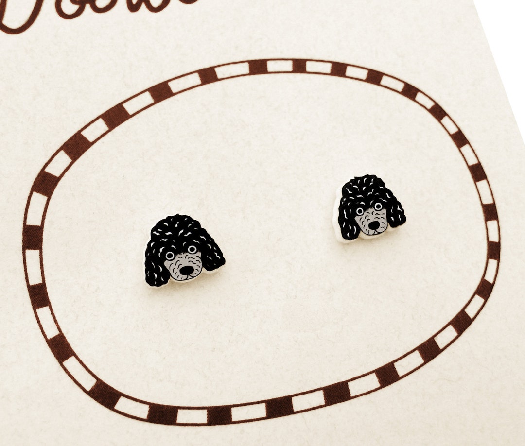 Tiny Black Cockapoo Stud Earrings, Cockapoo Jewelry, Cockapoo Gifts ...