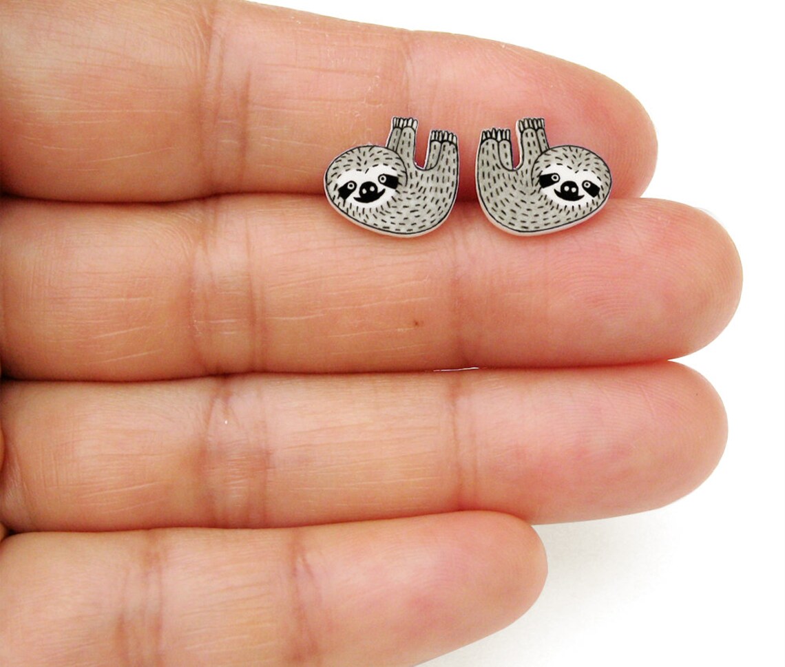 Sloth Earrings Small Sloth Jewelry Sloth Jewellery Sloth | Etsy