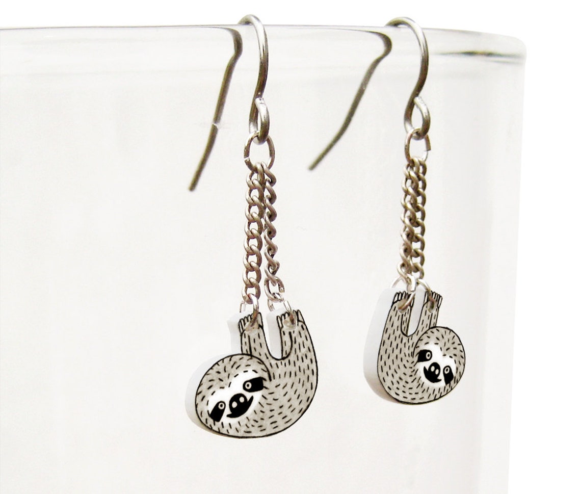 Sloth Earrings Sloth Jewelry Sloth Jewellery Sloth Gifts - Etsy