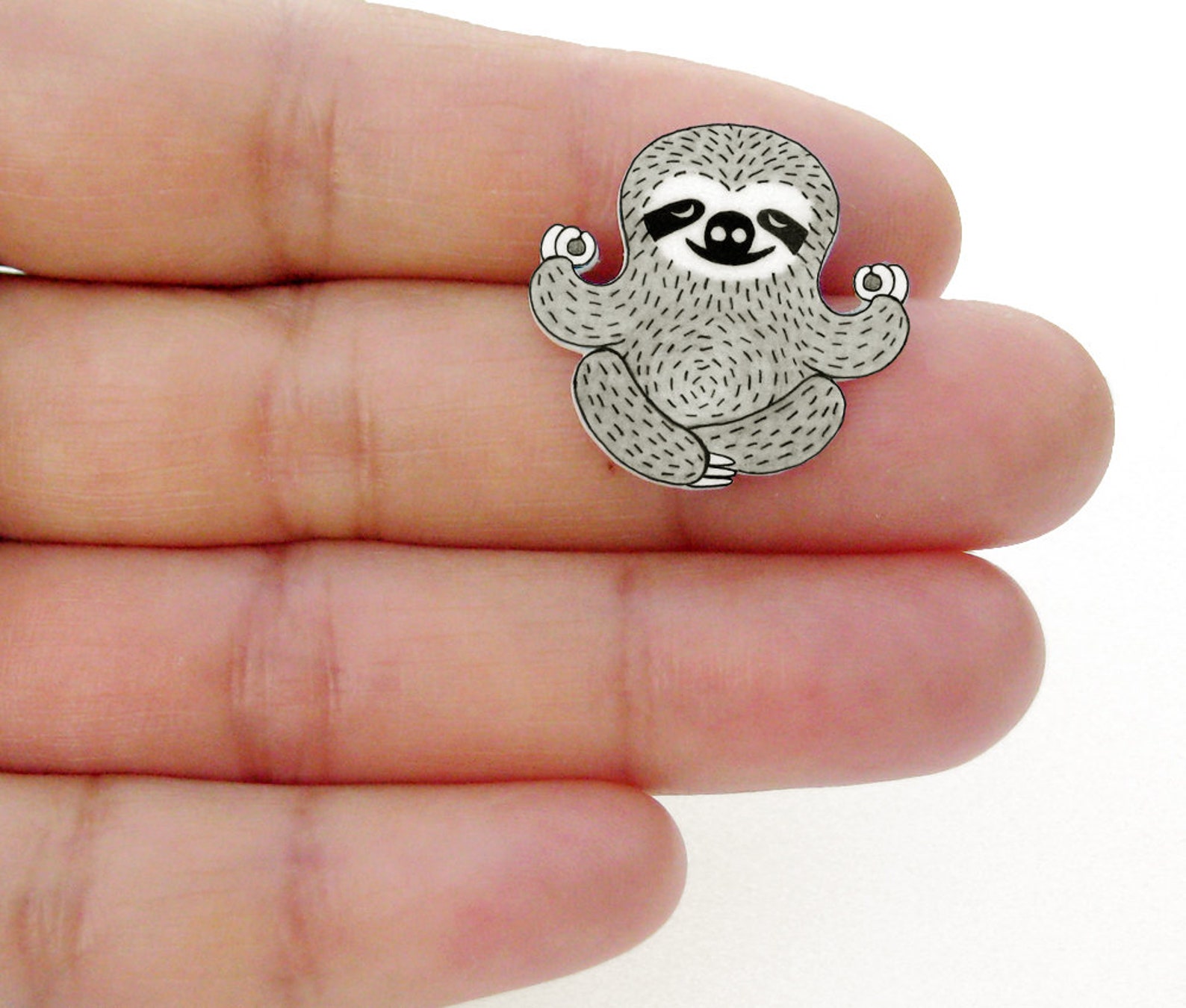 Sloth Pin Zen Sloth Pin Sloth Brooch Sloth Jewelry Sloth - Etsy
