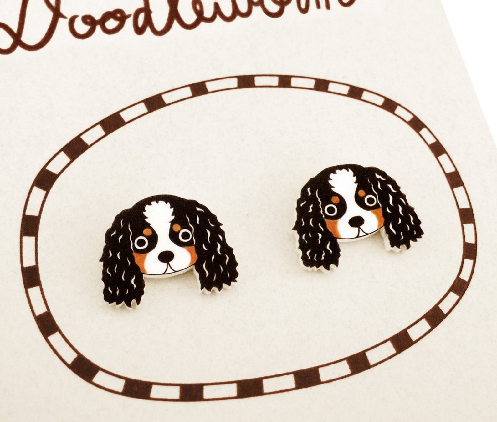 Tri Colored Cavalier King Charles Spaniel Earrings King - Etsy