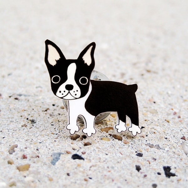 Boston Terrier Enamel Pin - Etsy