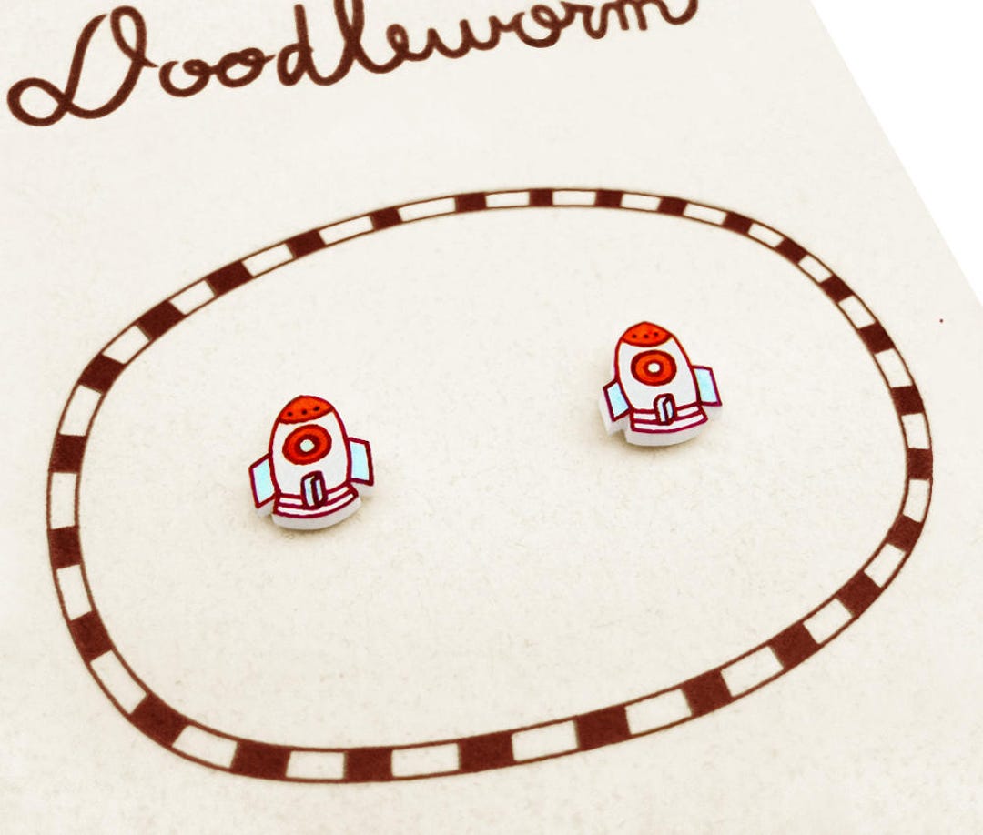 Tiny Rocket Earrings Rocket Jewelry Rocket Jewellery - Etsy