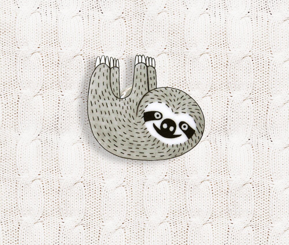 Sloth Pin Sloth Brooch Sloth Jewelry Sloth Jewellery Sloth | Etsy