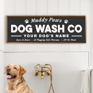 Personalized Dog Wash Sign: Custon Dog Name Wall Art Decor - Etsy